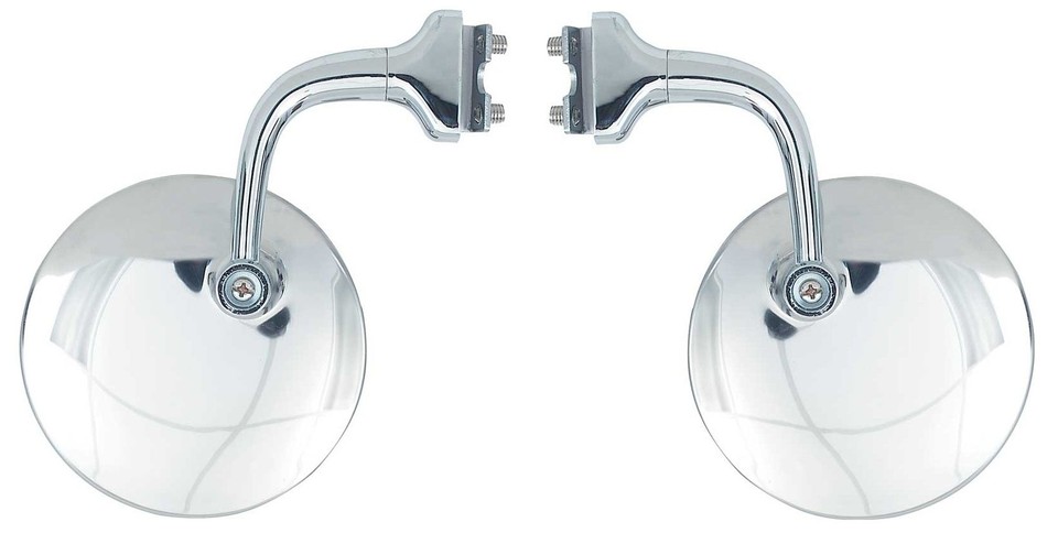 4" Curved Arm Peep Side Door Mirror Outside Rearview Hot Street Rat Rod ...