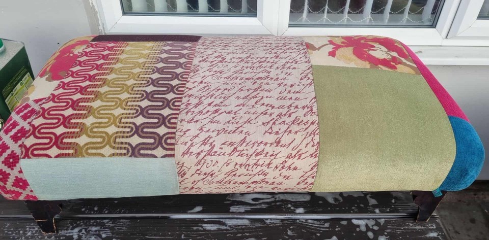 DFS Patchwork 2 Seater Sofa & Footstool - Shout Range | eBay UK