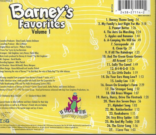 Barney's Favorites, Vol. 1 (CD, Aug-1993, SBK Records) 724382711421| eBay