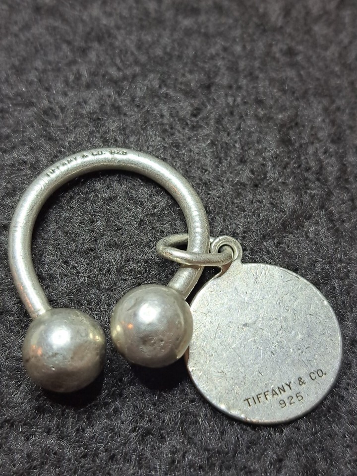 Tiffany & Co Sterling Silver 925 Circle Charm Key Ring with Silver Tag ...