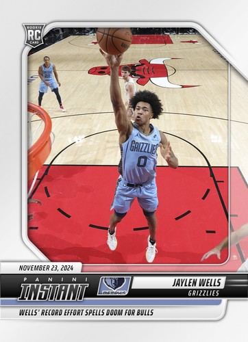 2024-25 Panini Instant NBA Jaylen Wells ROOKIE CARD 1/177 SP Grizzlies ...