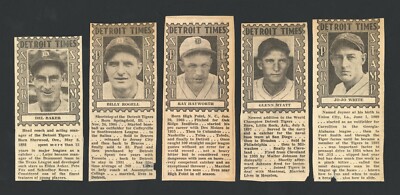 1936 Detroit Times Sport Stamp Del Baker Bily Rogell Ray Hayworth Glenn ...