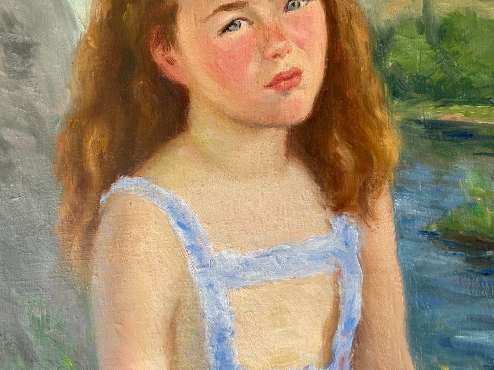 LEONID FRECHKOP 1897-1982 original signed canvas oil painting female ...