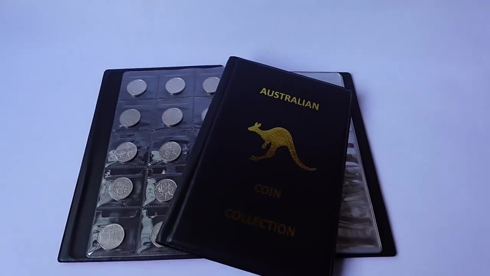 240 Coins Coin Album Australian Coin Collection Folder Book Holds Black ...