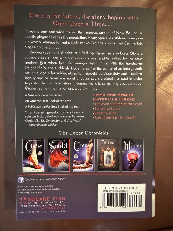 Cinder : Book One of the Lunar Chronicles by Marissa Meyer | eBay