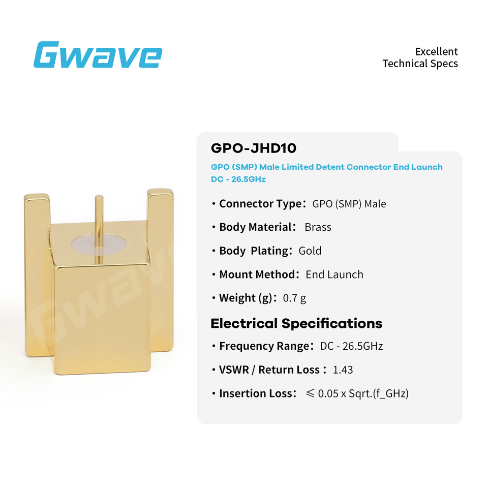 GPO (SMP) Male Limited Detent Connector End Launch, DC - 26.5GHz | eBay