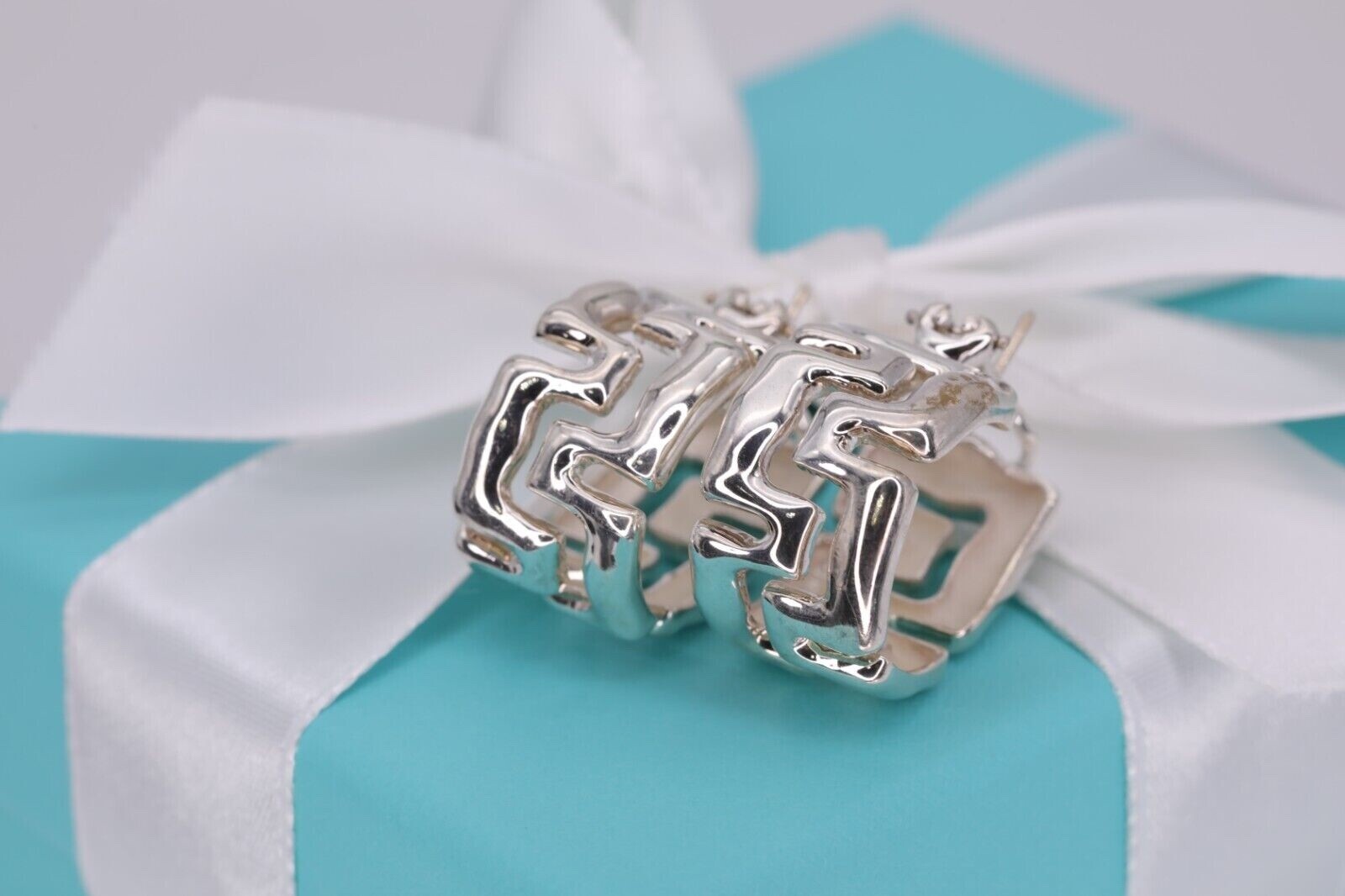 Tiffany & Co. Sterling Silver Modernist Puzzle Zigzag… - Gem