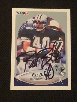 BILL BATES 1990 FLEER SIGNED AUTOGRAPHED CARD #385 DALLAS COWBOYS | eBay