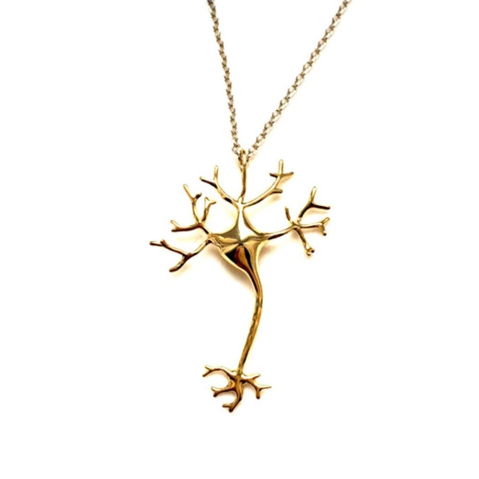 NEURON NECKLACE 18" Silver Gold Chain Brain Science Geek Nerd Jewelry ...