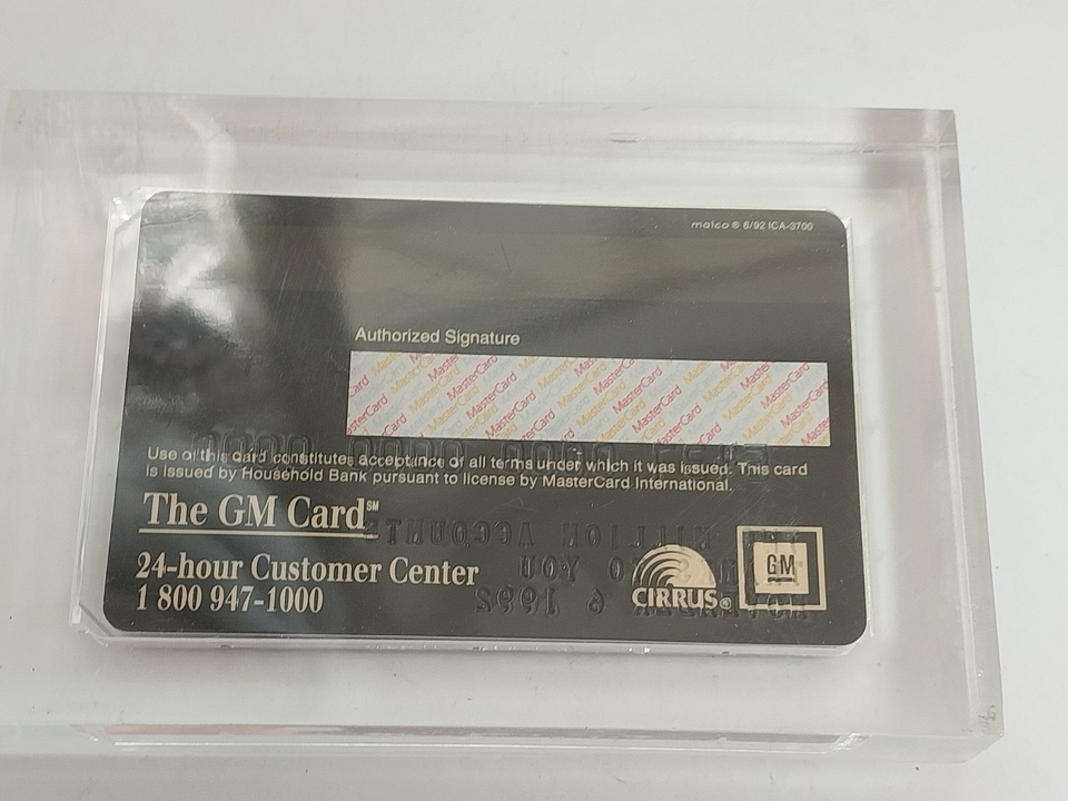 The GM Card Mastercard Credit Card 1992 General Motors Encased ...