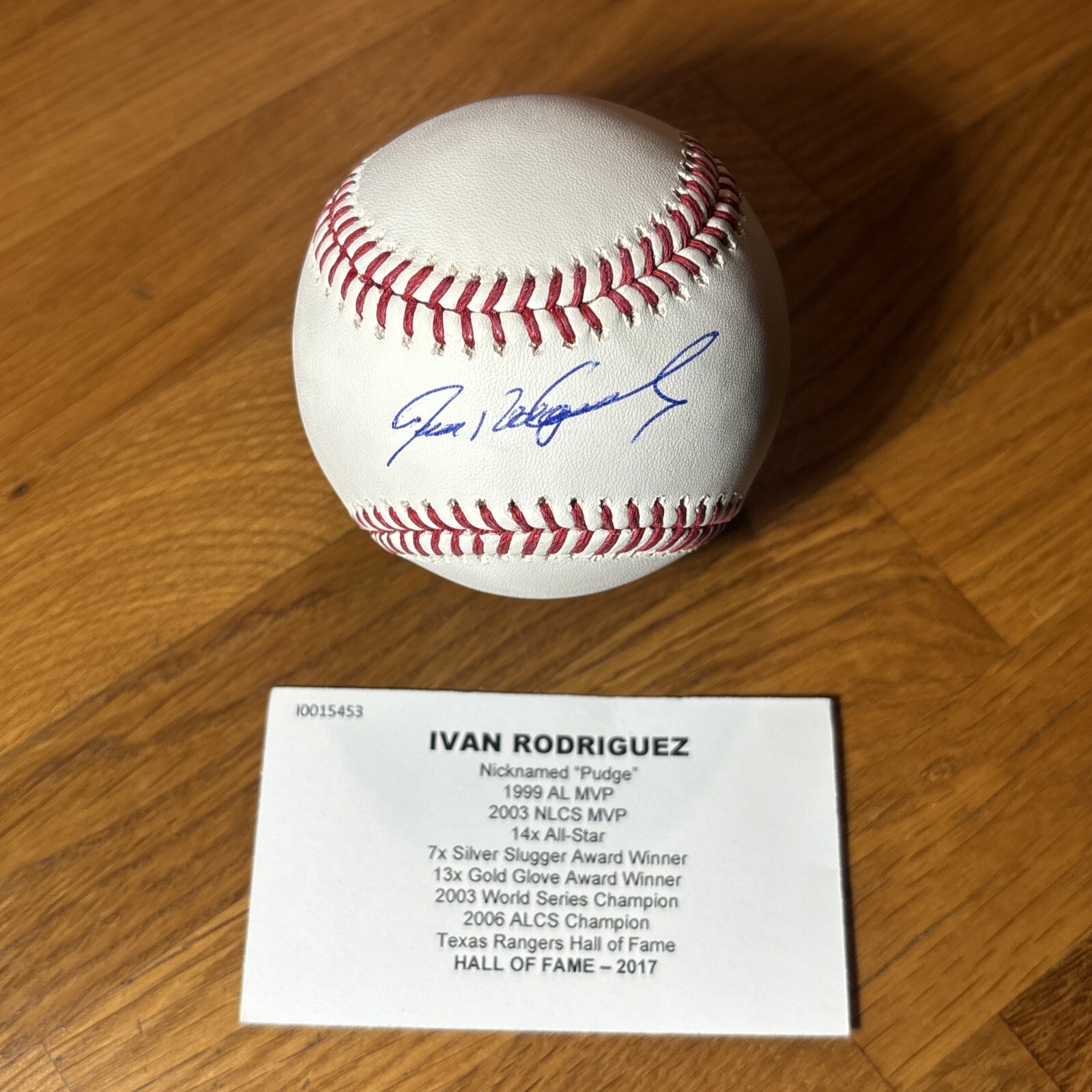 Ivan “Pudge” Rodriguez - Signed Autographed Baseball Tristar Dugout ...