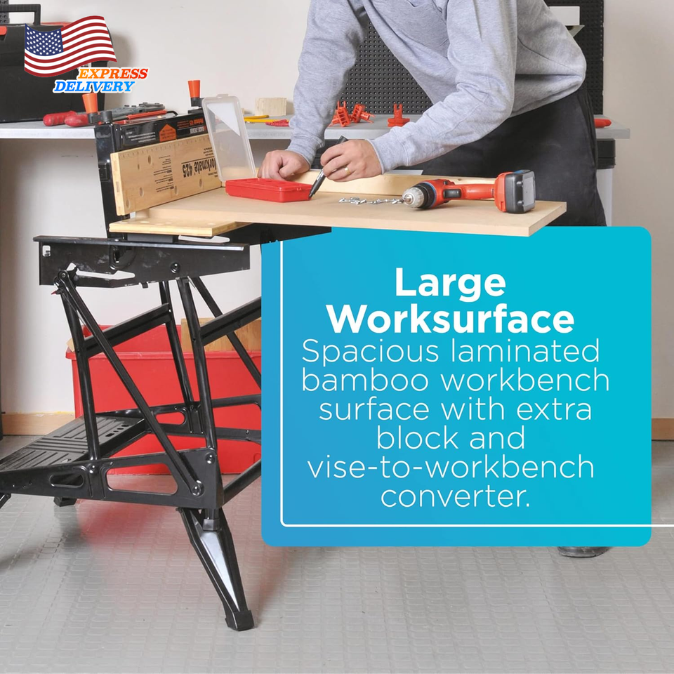 Portable Workbench Workmate Folding Workbench 550 Lb. Capacity with ...