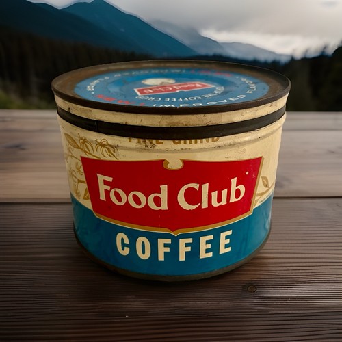 Vintage Food Club Coffee Key Wind Coffee Tin w/ Original Lid | eBay