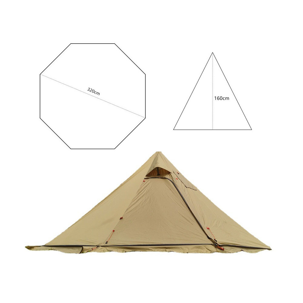1~2 Lightweight Teepee Tents Tipi Hot Tent with Fire Retardant Flue ...