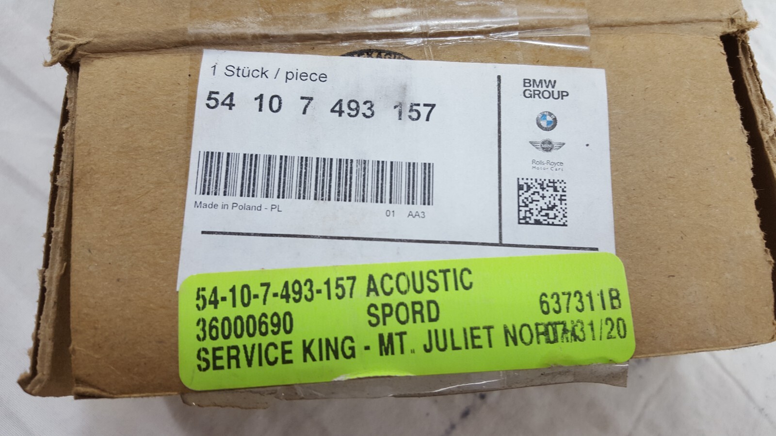 Genuine 18-22 BMW X3 Front Acoustic Sunroof Frame Seal 54107493157 OEM ...