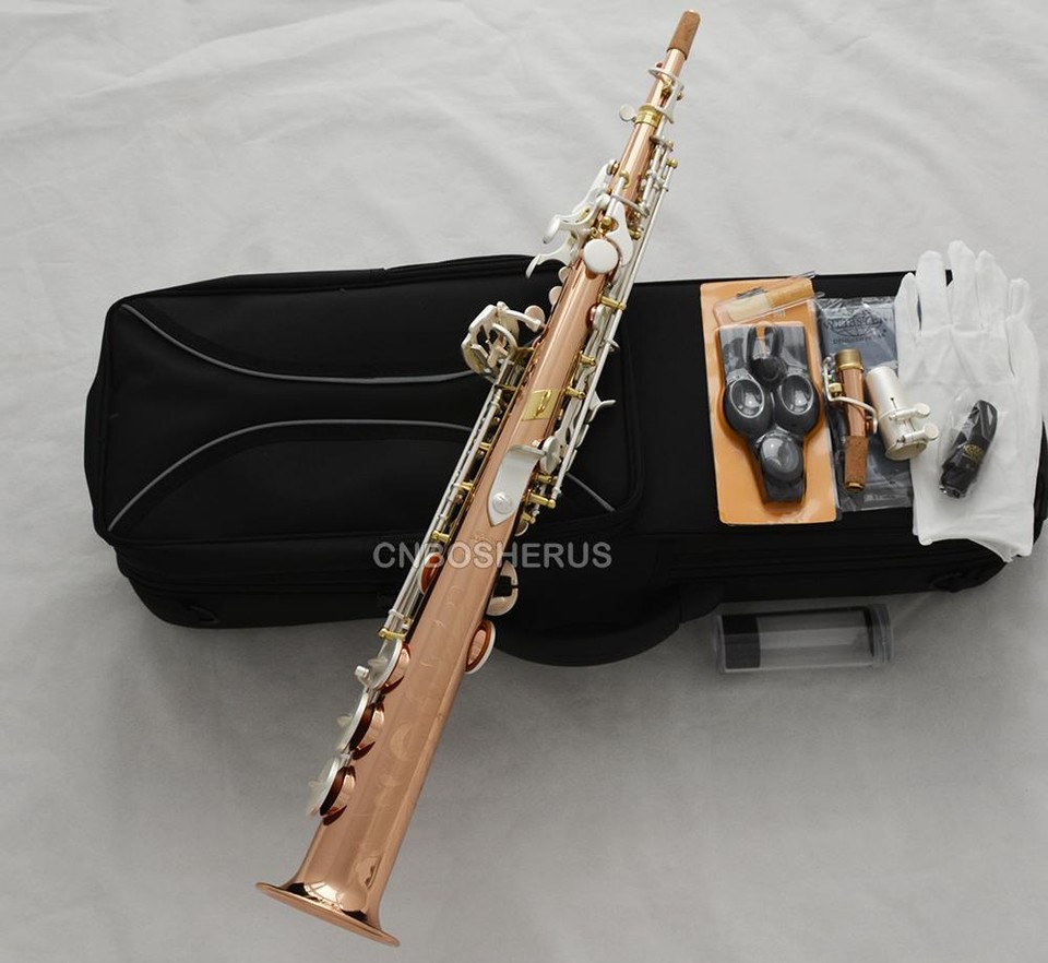 WSS-650 Rose Copper Soprano saxophone Bb Satin silver key saxophones ...