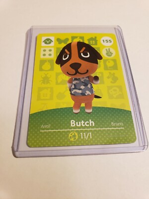 Butch # 155 Animal Crossing Amiibo Card AUTHENTIC Series 2 NEW NEVER ...