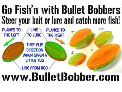 4 Bullet Bobbers - mini planer boards floats / bobbers with directional ...