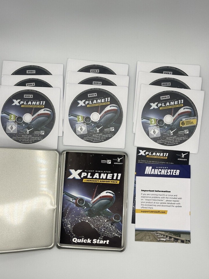 X-Plane 11 + Aerosoft Airport Pack PC Mac DVD Flight Sim Plane ...