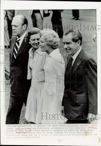 1974 Press Photo President & Mrs. Richard Nixon, Gerald Ford & Wife ...