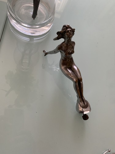 VINTAGE 1930s SPEED NYMPH CAR RADIATOR CAP MASCOT ~ FEMALE BONNET/HOOD ...