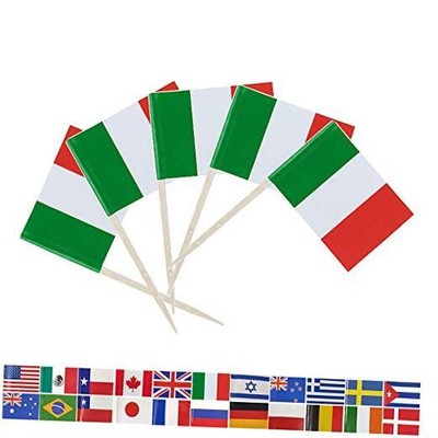 Country Italian Toothpick Flag Flags, 100 Pcs Cupcake Toppers Flag ...