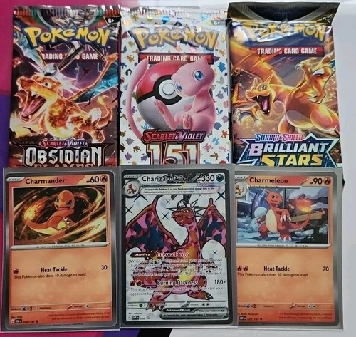 Pokemon Charizard Ex Promo 056 + 3 Booster Pack Lot 151/Brilliant Stars ...