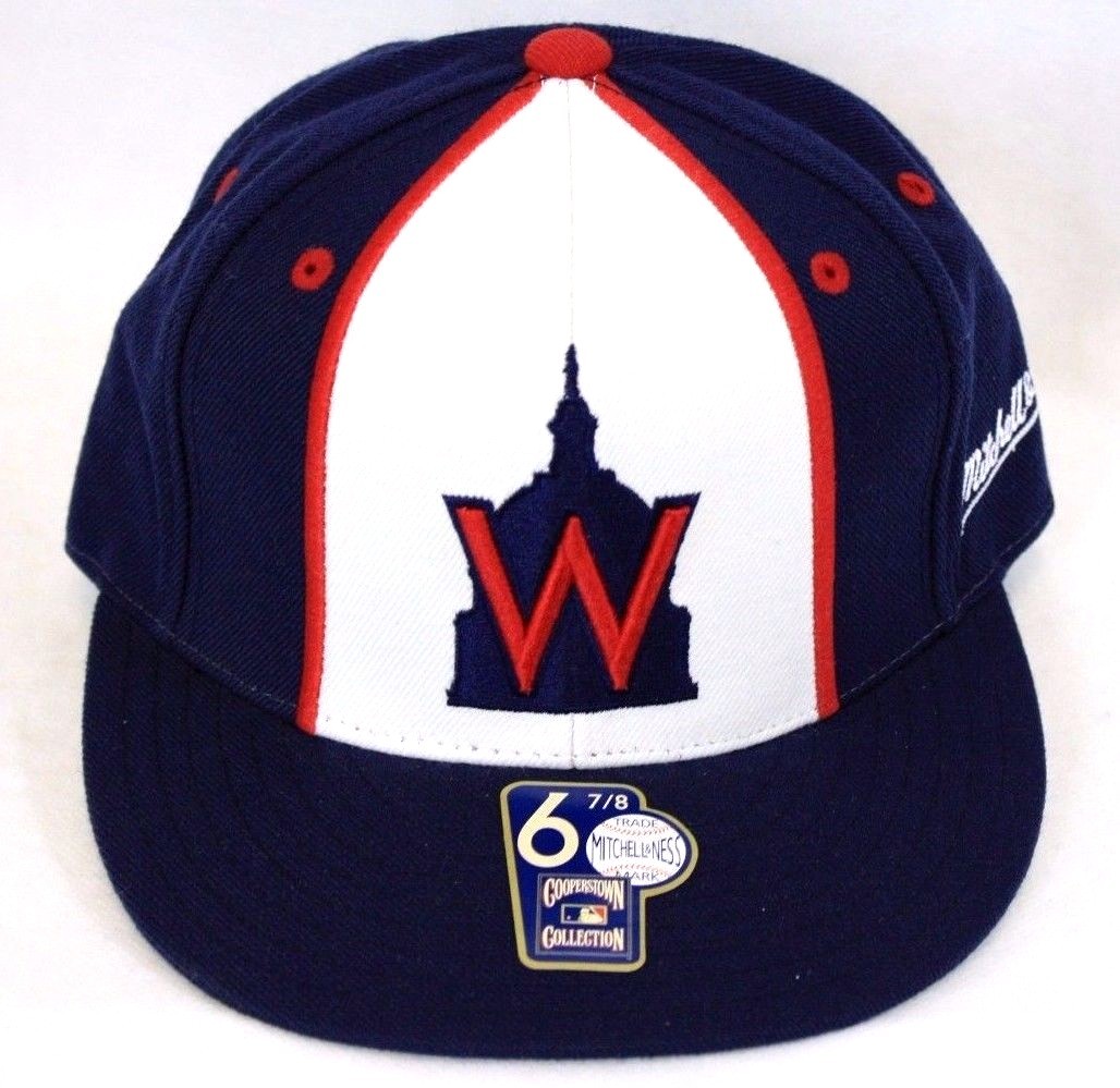 Washington Nationals Mitchell & Ness SENATORS Fitted Hat Baseball Cap 6-7/8 | eBay