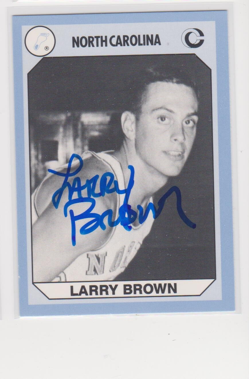 LARRY BROWN NORTH CAROLINA UNIVERSITY AUTOGRAPHED CARD RARE HARD TO ...