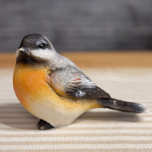 Handmade American Robin Figurine Canada Ceramic Bird Orange Grey Decor ...