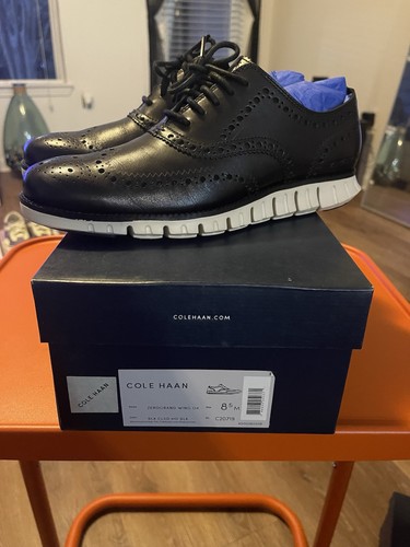 Men’s Cole Haan Zerogrand Wing Oxford C20719 Black White Leather Size 8 ...