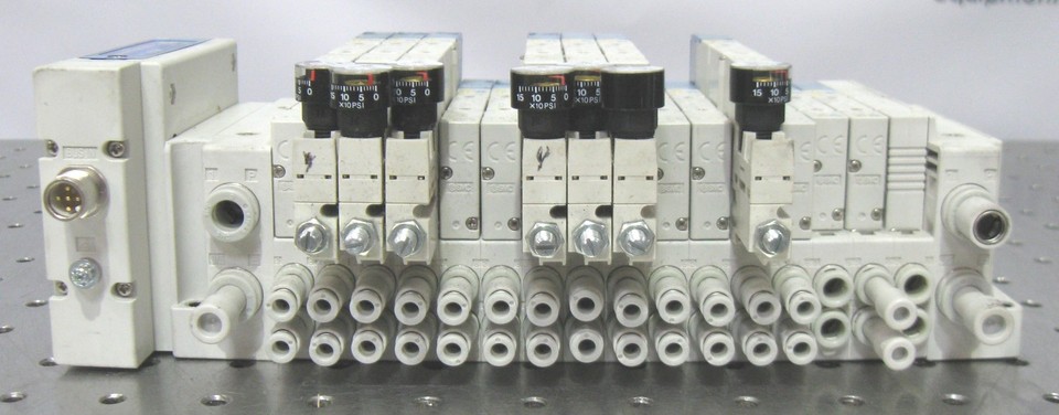 C201596 SMC Valve Manifold (15) SY3300 Solenoids, EX260-SIL1 IO-Link ...