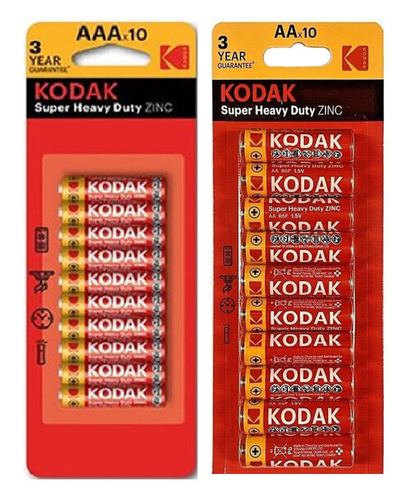 Kodak Batteries AA Or AAA Super Heavy Duty Zinc 1.5v 10/pk (Exp 03/27 ...