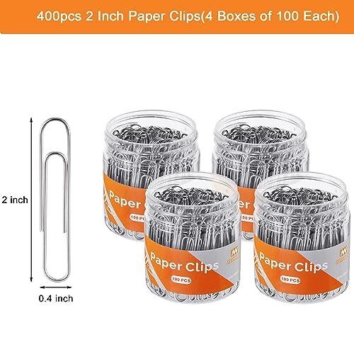 Jumbo Paper Clips 2 Inch Large Paper Clip Pack of 4 Boxes of 100 Clips ...