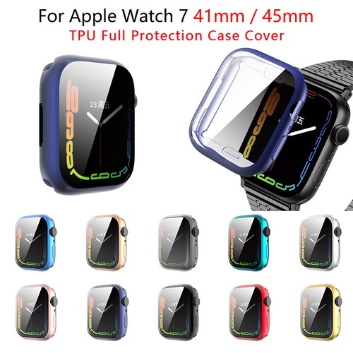 For Apple Watch Series 7 TPU Full Protection Screen Protector Case ...