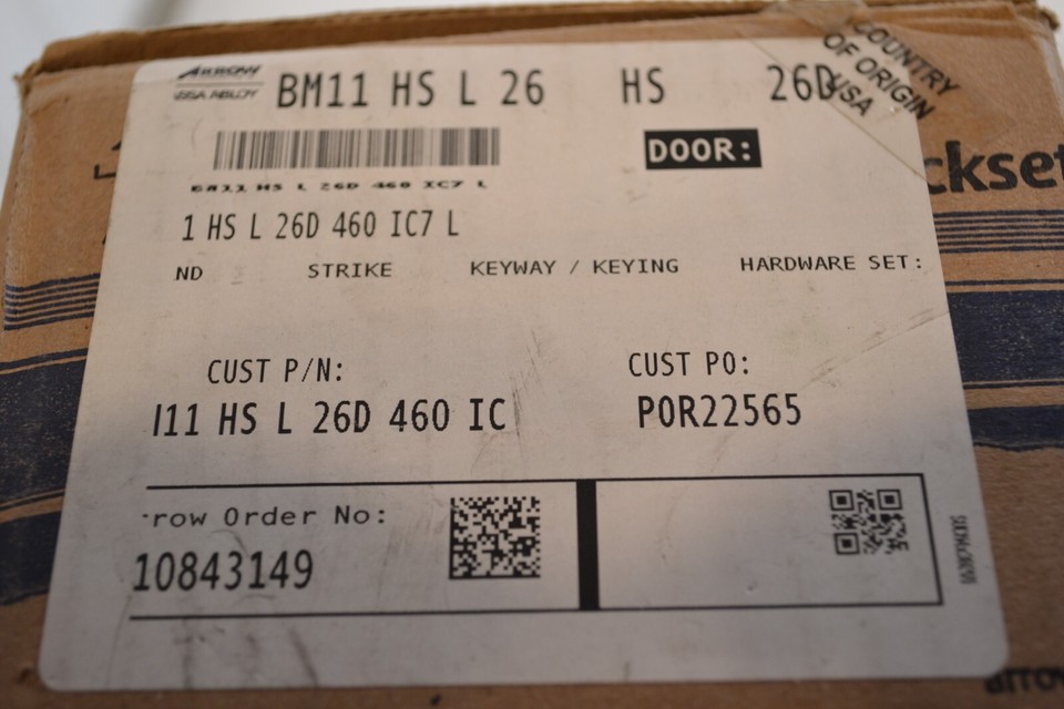 Arrow Assa Abloy BM11 HSL 26D Mortise Lockset BHMA Certified | eBay