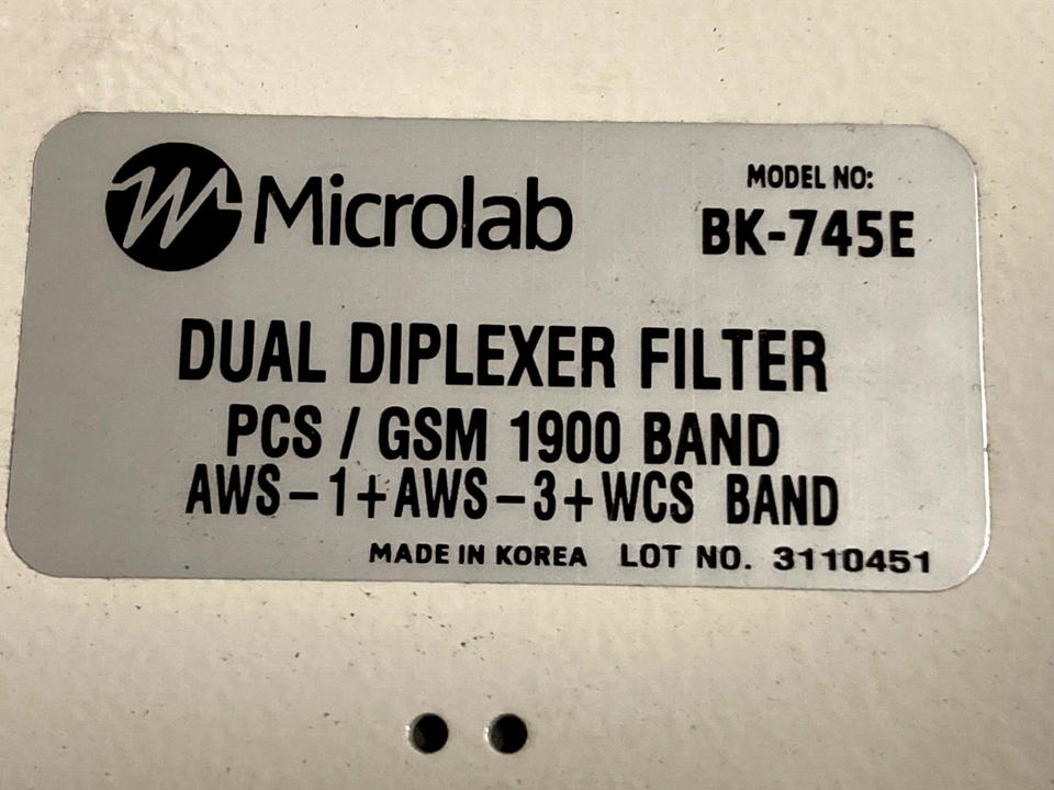 MICROLAB BK-745E DUAL DIPLEX FILTER | eBay