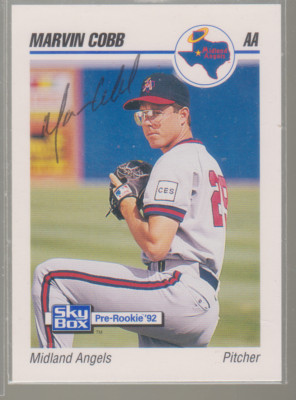 Autographed 1992 Skybox AA Marvin Cobb - Midland Angels | eBay