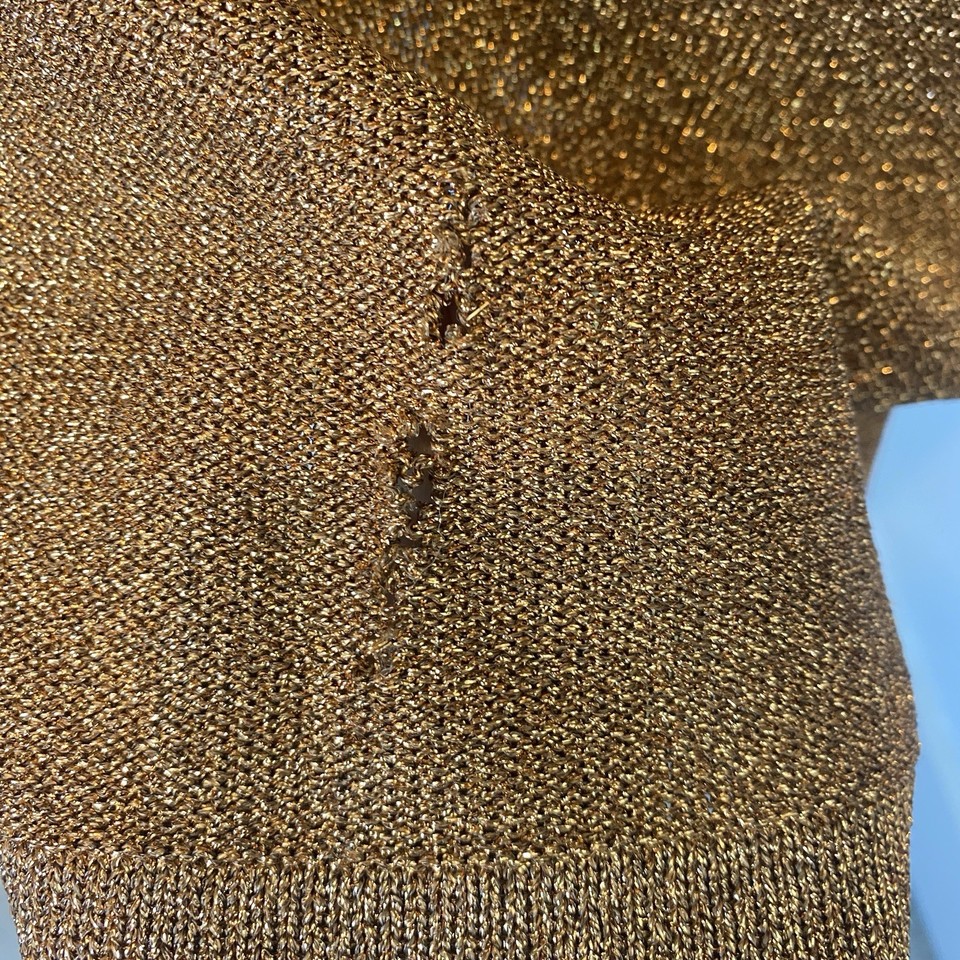 Steve Fabrikant Vintage Sweater Dress Cooper Metallic & Rhinestone ...