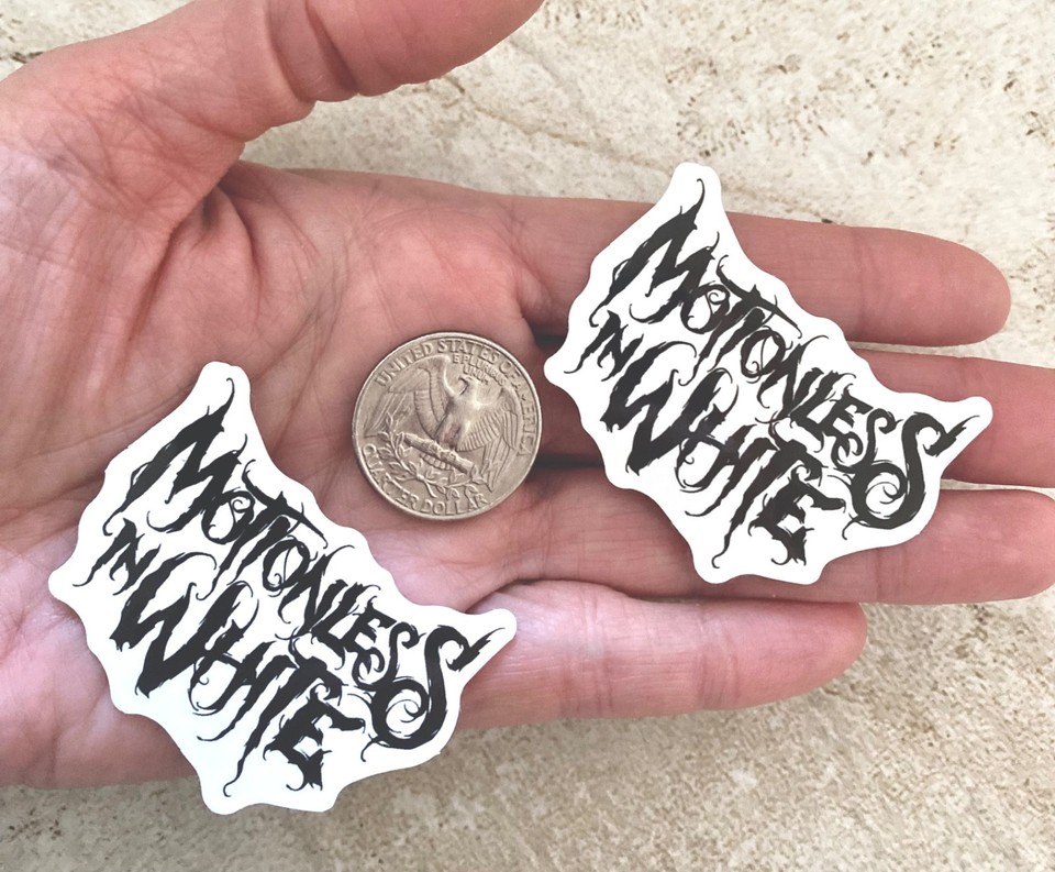 Motionless In White Sticker, Lot of 2 SMALL Stickers Black & White ...