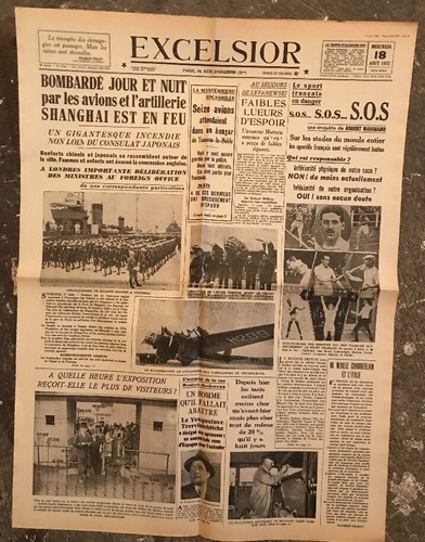The Front Page of Excelsior Newspaper August 18, 1937 | eBay UK