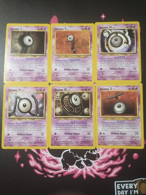 6 Unown Pokemon Cards - Pokemon - 2001 Editions | eBay