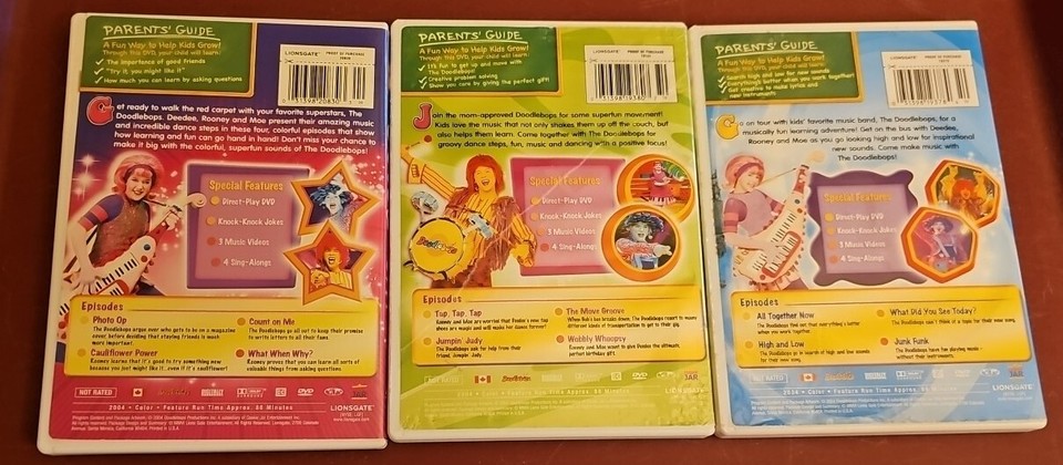 Doodlebops: (3 DVD Lot) Superstars, Dance & Hop, Rock & Bob FREE ...