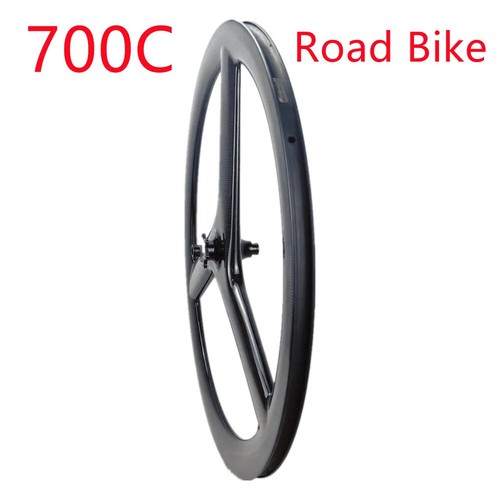 700C 3 Spokes Carbon Wheelset Fixied Gear Road Bicyce Track Wheels 23MM ...