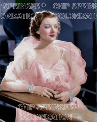 MYRNA LOY Leaning on Rail | Beautiful 8x10 COLOR PHOTO by CHIP SPRINGER ...