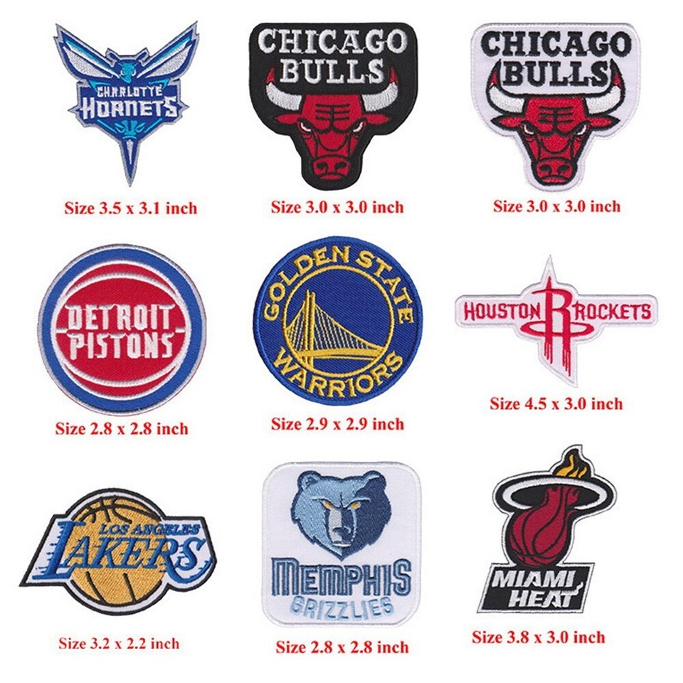 33 pcs NBA National Basketball Association Logo Sew Embroidered Iron On ...