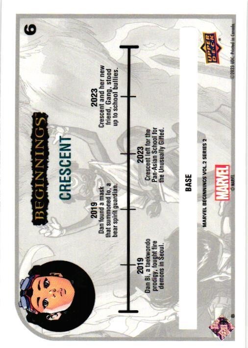 CRESCENT #6 BASE 2023-24 UD Marvel Beginnings Volume 2 Series 2 Card | eBay
