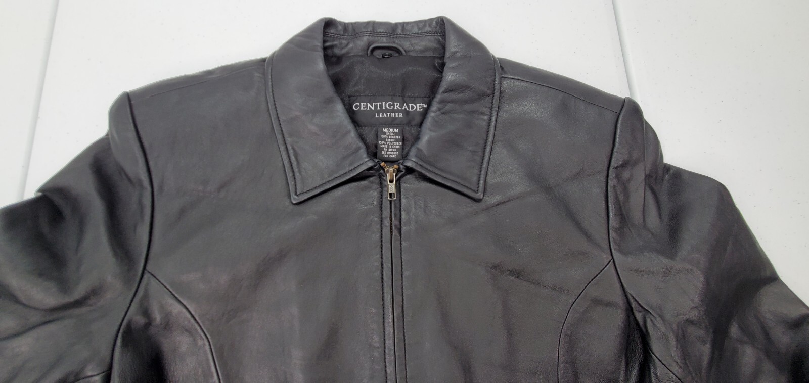 Centigrade Women M Black Genuine Leather Jacket/Coat … - Gem