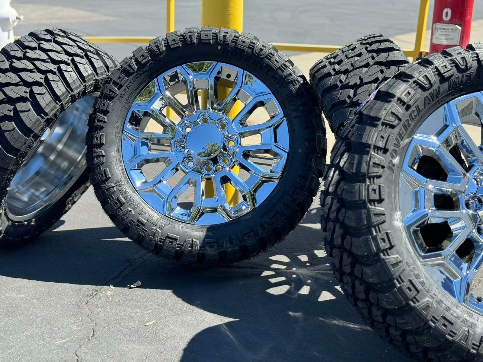 2026 22" Rims Wheels 35" Tires 8x180 GMC Sierra HD Chevy Silverado 2500 ...