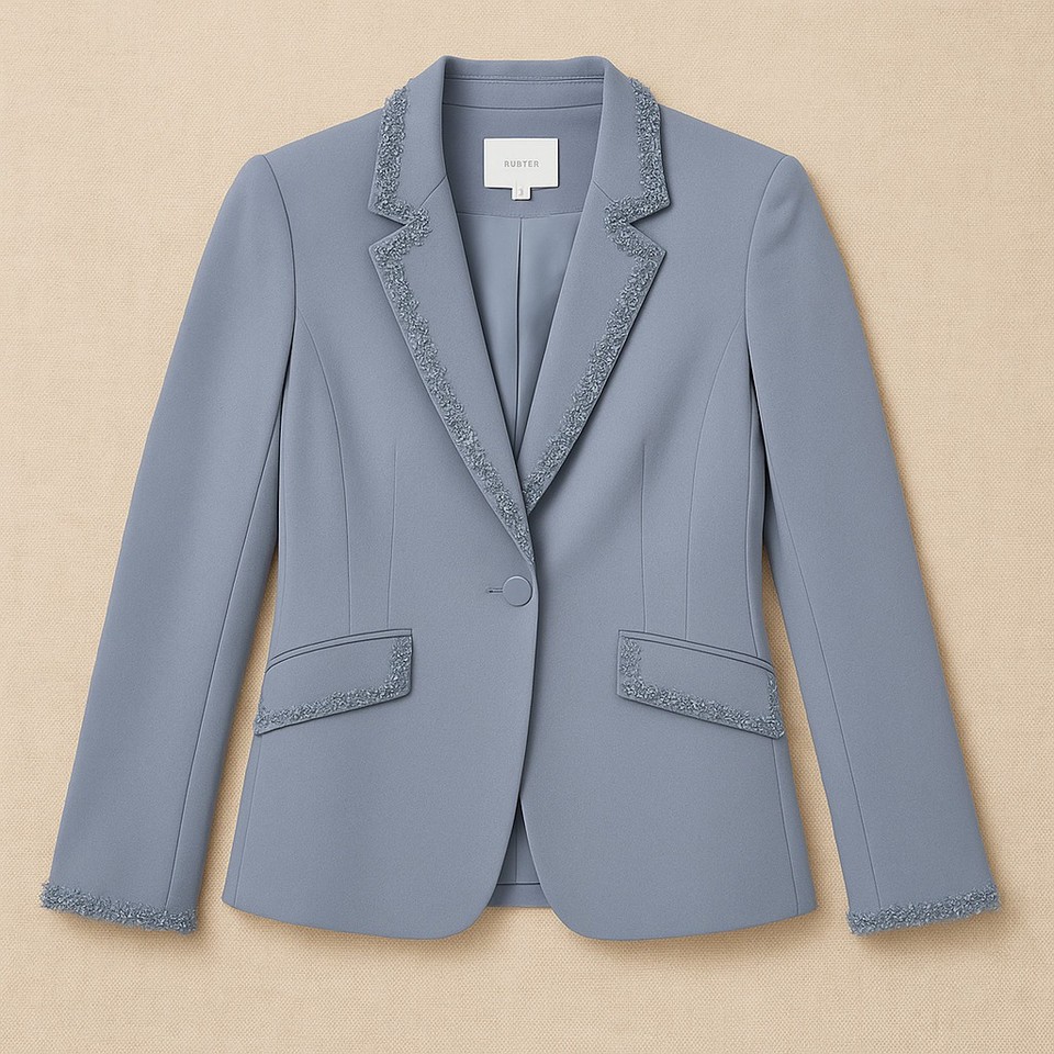 Cinq à Sept Kayden Blue Crepe Blazer Beaded Trim Jacket Size 6 NWT | eBay